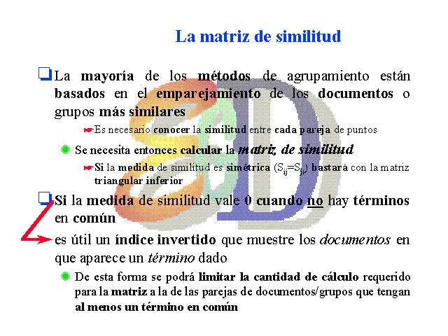 La matriz de similitud