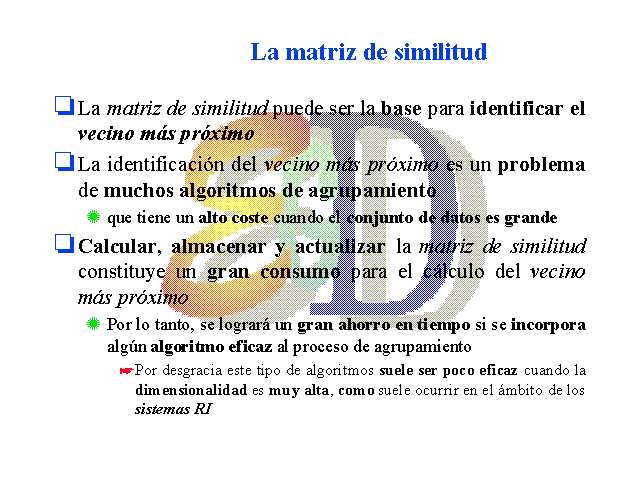 La matriz de similitud